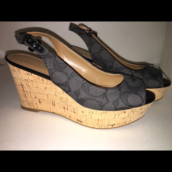 Coach | Shoes | Coach Wedge Open Toed Heel | Poshmark